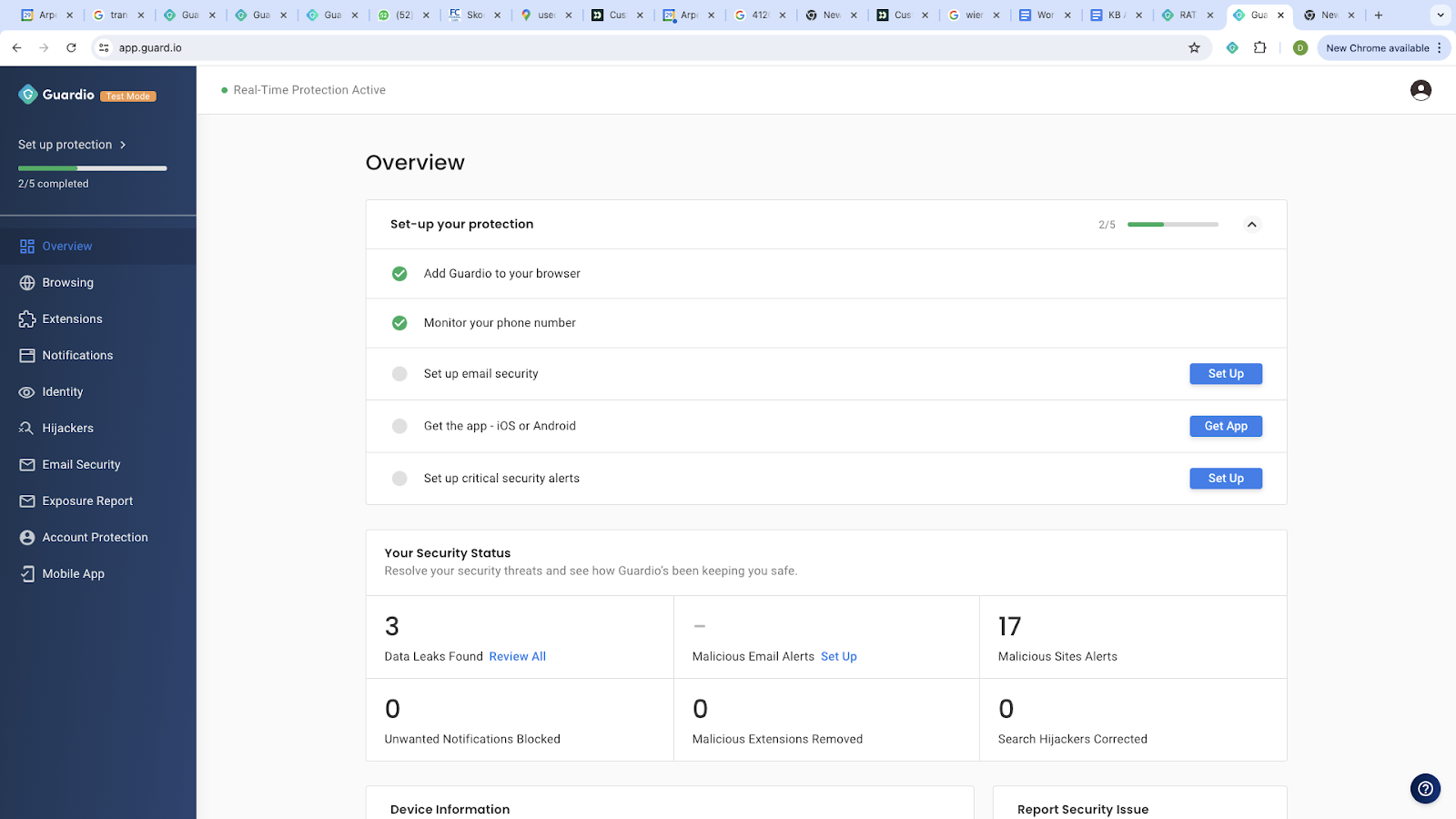 How do I set up Critical Security Alerts – Guardio Help Center